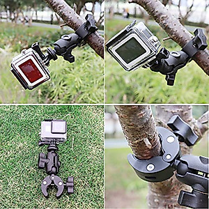 Taisioner Super Camera Clamp Mount Double Socket Arm 1/4"-20 Ball Head Adapter for GoPro AKASO DJI Action Insta360 or DSLR Digital Camera Monitor/LED Lights/Ronin-M/Ronin MX/Freefly MOVI