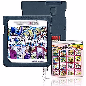 520 in 1 Game Cartridge, Containing 520 Classic Nostalgic Games, DS Game Pack Card Compilations, Suitable for Most DS / 2DS / 3DS Console of Game Consoles