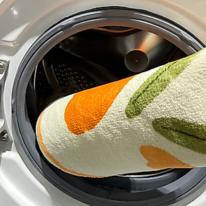 Half Circle Bath Mat Flower Bathroom Rug Non Slip Water Absorbent Super Soft Shaggy Machine Washable Dry Extra Thick Doormat Perfect Absorbant Plush Carpet (24”x16”)