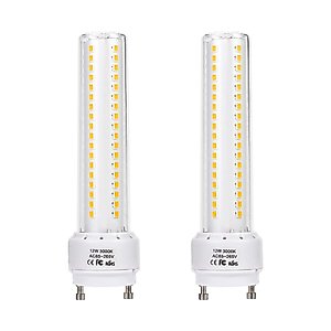 LEGELITE 2 Pack GU24 Led Bulbs 12W 1200Lumen 85-265V AC 3000K Warm White (Remove/Bypass Your Ballast)