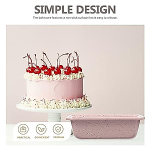 jojofuny Silicone Molds Carbon Steel Loaf Pan Rectangular Cake Bread Toast Pan Kitchen Baking Mold Nonstick Bakeware Tool for Bakery Household Home 6 Inch Pink Tray