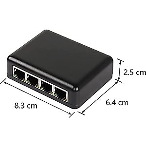 SinLoon RJ45 Network Splitter Adapter Gigabit,1000Mbps Ethernet Cable Splitter, Cat5,Cat6,Cat7,RJ45 Network Extension Connector,Four Devices Share The Internet at The Same Time (Black Gigabit 1 to 4)