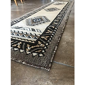 Southwest Native American Runner Rug Berber Design #D143 (2ftx7ft.1in.)