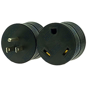 NU-Set Lock | RV Adapter Plug | 15 Amp Male - 30 Amp Female | RV Accessories & Door Hardware (Black)