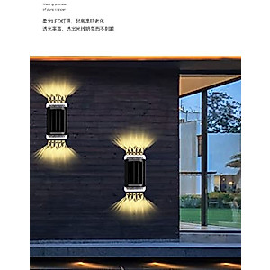 Codian 4 Pack Solar Fence Lights, Solar LED Lights for Outdoor, Up and Down, Waterproof Solar LED Lights for Step, Railing, Wall, Patio, Garden, Stair, Yard and Driveway Path (Cool White, 4 Pack)