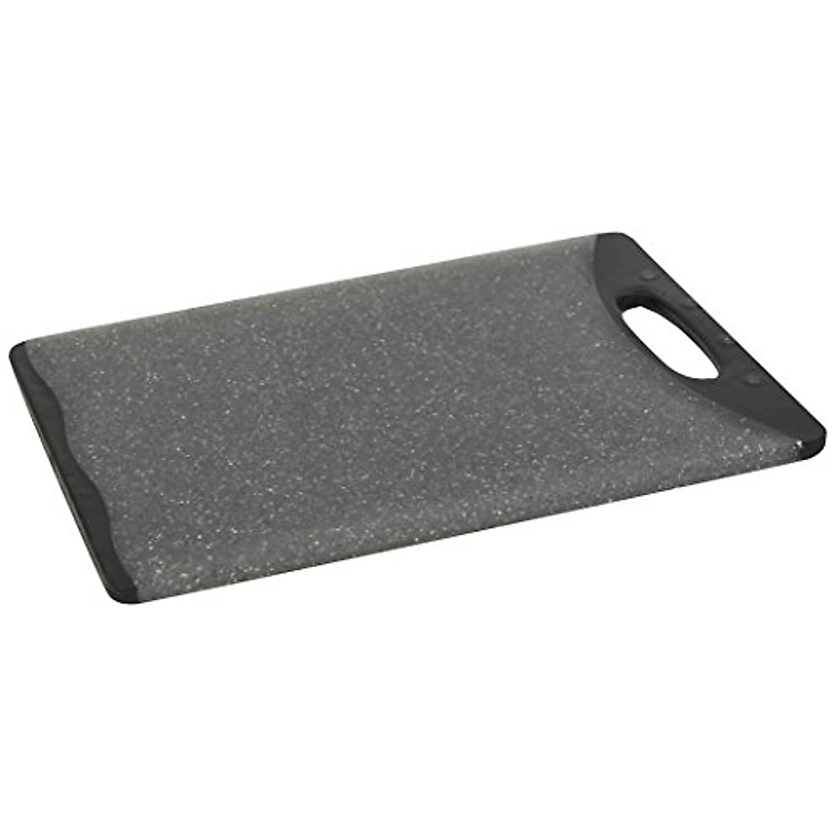 Home Basics CB44822 Dual Sided Plastic Cutting Board, 10" x 15", Granite Gray
