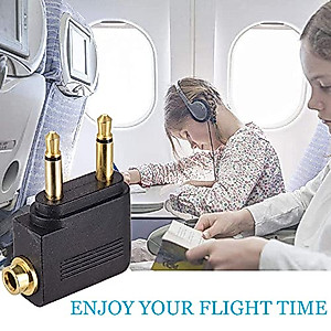 Warmstor Dual 3.5mm Male to 3.5mm Female Airplane Airline Flight Headphones Adapter Gold Plated (4 Pack)