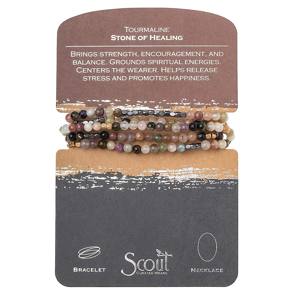 Scout Curated Wears - Women's Stone Wrap Bracelet & Necklace - Tourmaline - Stone of Healing