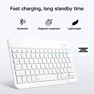 LeiJue Keyboard Smart Case for iPad 10th Generation 10.9 inch 2022,Pu Leather Stand Cover with Magnetic Detachable Keyboard fit for iPad 10th Generation 10.9" 2022,Auto Sleep/Wake (Yellow)