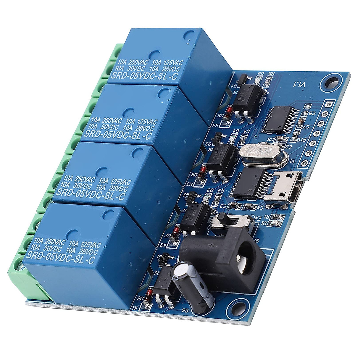 RANNYY USB Relay Module,DC5V 4 Channel Relay Module USB Computer Control Relay Switch High Performance Chip LCUS-4