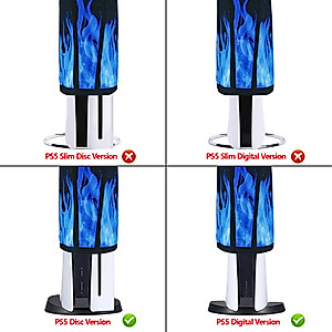 PlayVital Dust Cover for ps5, Soft Neat Lining Dust Guard for ps5 Console, Anti Scratch Waterproof Cover Sleeve for ps5 Console Digital Edition & Disc Edition - Blue Flame