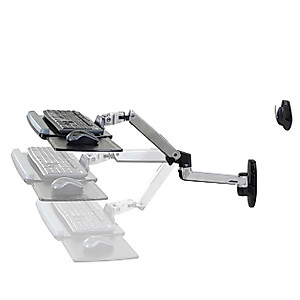 Ergotron – LX Keyboard Arm, Wall Mount Adjustable Keyboard Tray – Polished Aluminum