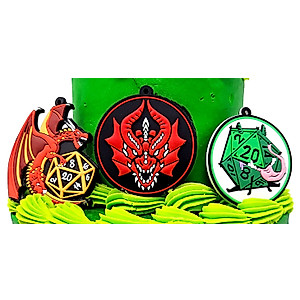 Dungeons and Dragons Fantasy Themed Roleplaying RPG Cake Topper Set (Unique Design)