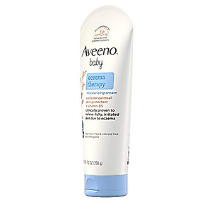 Aveeno Baby Eczema Therapy Moisturizing Cream, Natural Colloidal Oatmeal & Vitamin B5, Moisturizes & Relieves Dry, Itchy, Irritated Skin, Paraben & Steroid & Fragrance Free, 7.3 Oz