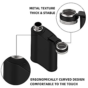 Fjbottle Wide Mouth Stainless Steel Hip Flask 6oz,Insulated BPA-Free Leak-Proof Flasks for Liquor for Men/Women,Easy Filling&Pouring Suitable for outdoor,travel