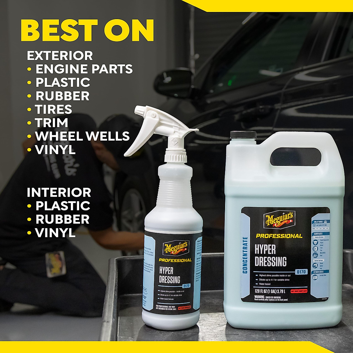 Meguiar's D17001 Hyper Dressing - 1 Gallon â€“ Give Your Carâ€™s Trim Pieces the Best Shine & Gloss