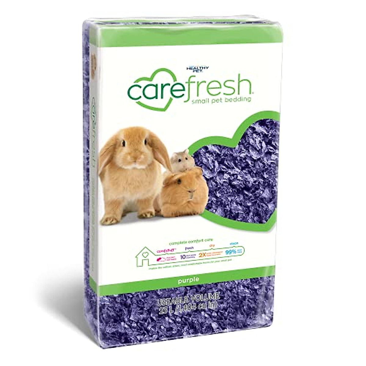 carefresh 99% Dust-Free Purple Natural Paper Small Pet Bedding with Odor Control, 23 L