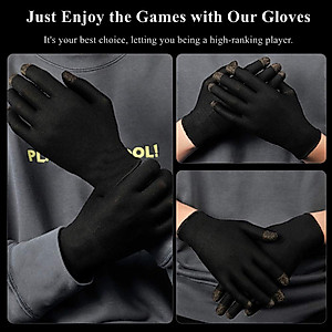 Rakizbe Gaming Gloves for Touchscreen, High-Sensitive Anti-Sweat Breathable Seamless Game Gloves for PUBG Mobile/Knives Out/Rules of Survival