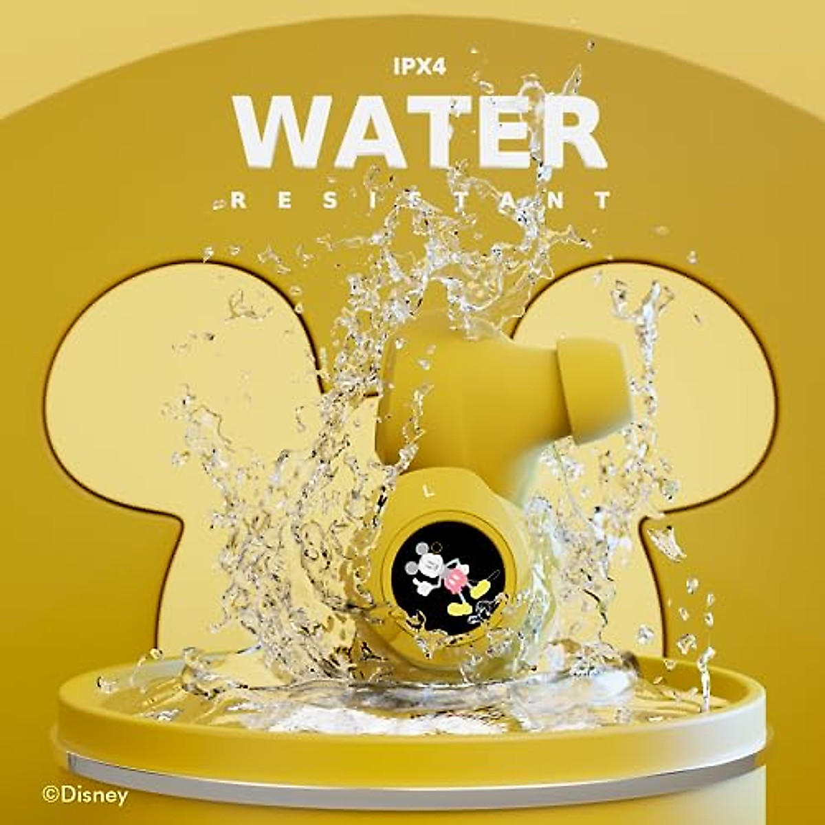 Disney Mickey Mouse Bluetooth Earbuds with Charging Case- Bluetooth Wireless Headset with Built-in Mic and 30 Hours of Playtime- Disneyland Essentials and Disney Gifts for Women and Men of All Ages