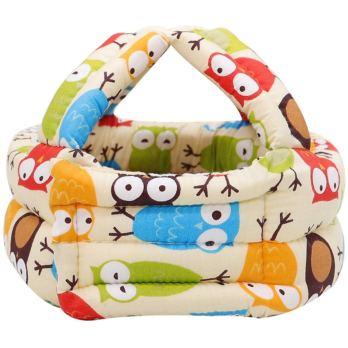 IULONEE Baby Infant Toddler Helmet No Bump Safety Head Cushion Bumper Bonnet Adjustable Protective Cap Child Safety Headguard Hat for Running Walking Crawling Safety Helmet for Kid (Beige Owl)