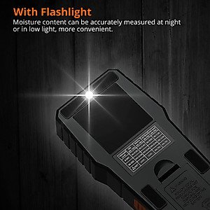 Proster Pinless Wood Moisture Meter, Non-Destructive Moisture Tester for Wood Wallboard Masonry;Detect up to 3/4 Inch Below Surface, Backlit Color LCD , Visual/Audible Alarm, with Storage Case