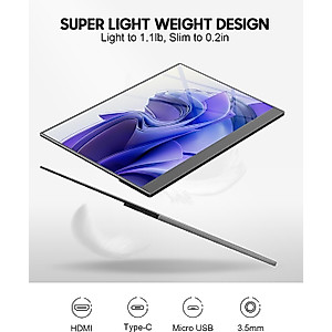 Feiasia Portable monitor 2K 144Hz 16.1 Inch 2560X1440P Portable Gaming Monitor QHD FreeSync 100% sRGB HDR Ultra Slim For Laptop Travel Monitor External Screen PC Xbox PS4-5 Switch With Smart Cover