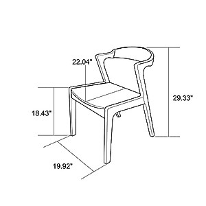 Allora Mid Century Faux Leather Leather Dining Chair in Black (Set of 2)