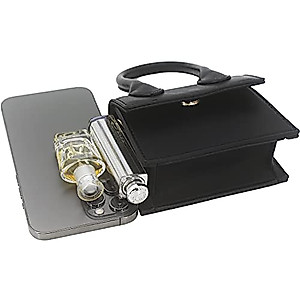 Nodeber Mini Crossbody Bag for Women Girls Synthetic Leather Flap Purse Styling Top-Handle Clutch Handbag Black