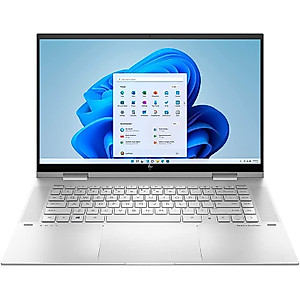 HP Envy x360 2-in-1 15.6" FHD Touchscreen Laptop, Intel Core i5-1155G7, 8GB RAM 256GB SSD, Wi-Fi, Bluetooth, HDMI, Webcam, Backlit Keyboard, Fingerprint Reader, Windows 11 Home, Natural Silver