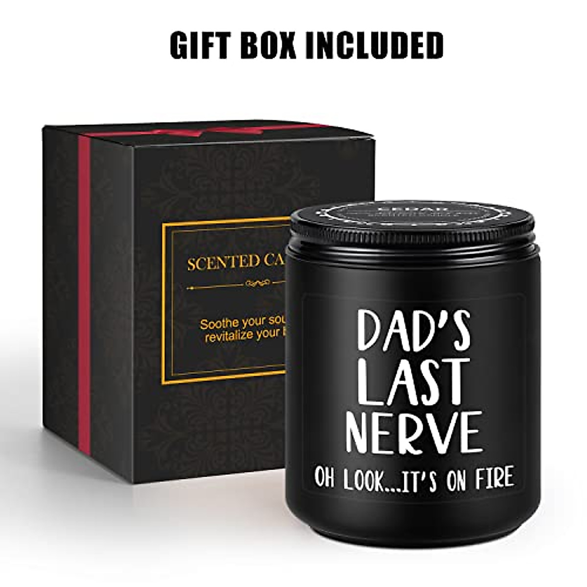 Miracu Manly Candles for Dad - Dads Last Nerve - Funny Dad Gifts, Dad Birthday Gifts from Daughter, Son - Relaxation, Fathers Day Relaxing Gifts for Dad, Father, Best Dad, Daddy - Bday Gifts for Dad