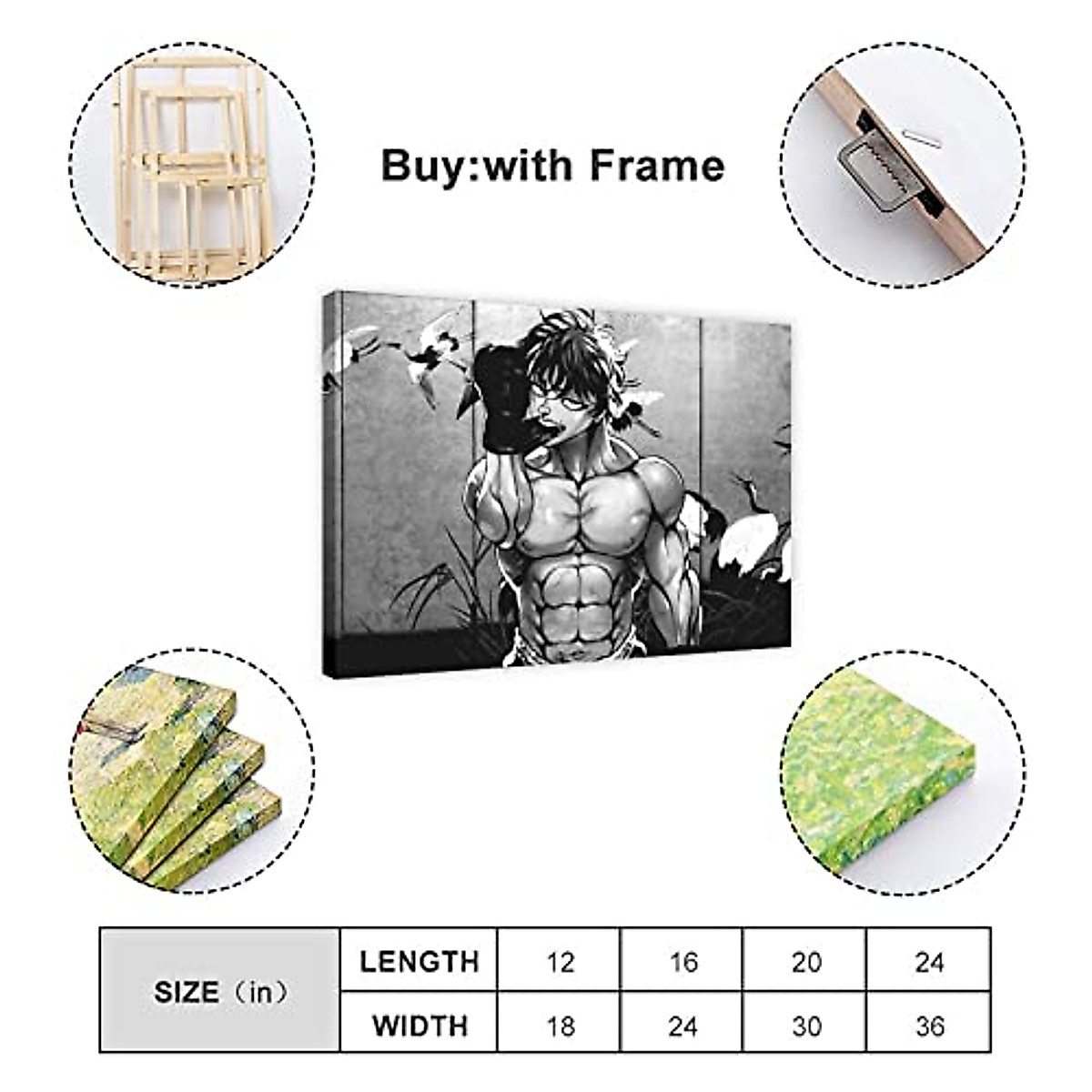 YYUU Gurappura Baki Poster Baki Hanma Poster Baki Poster (19) Posters for Room Aesthetic Bedroom Decor Art Poster 08x12inch(20x30cm) Frame-style