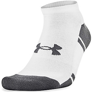Under Armour Adult Resistor 3.0 No Show Socks, Multipairs , White/Graphite (12-Pairs) , Medium