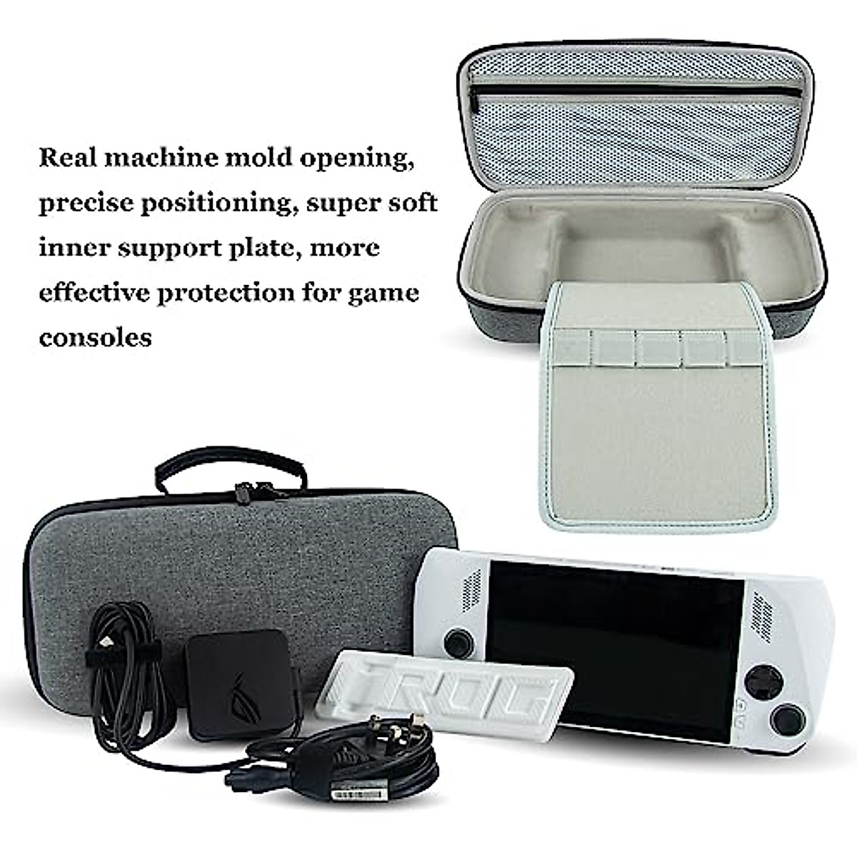 Yaslayp Hard Carrying Case for Rog Ally Console,Compatible with Rog Ally Handheld Travel Protective Handbag EVA Shockproof Storage Bag (Gray)