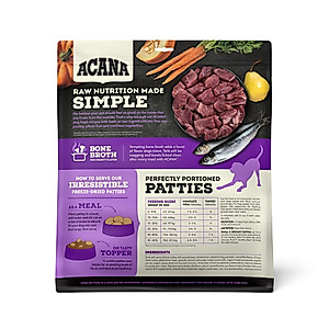 ACANA Freeze Dried Dog Food & Topper, Grain Free High Protein Duck Recipe, 14oz