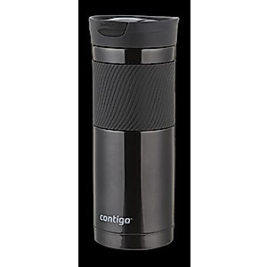 Contigo Byron Snapseal Travel Mug, Stainless Steel Thermal mug, vacuum flask, leakproof tumbler, coffee mug with BPA free Easy-Clean Lid, 590 ml, Black