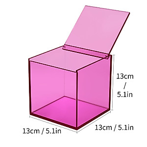 PDE-QUNLIAN Coffee Capsule Storage Box Coffee Pod Holder Organizers Accessories Anti Dust Durable Clear Handmade Acrylic Box for House and Office Use,Mother's Day 5x5 (Rose)