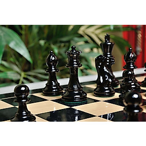 The Grandmaster Chess Set - Pieces Only - 4.0" King (Black & Red Lacquered)