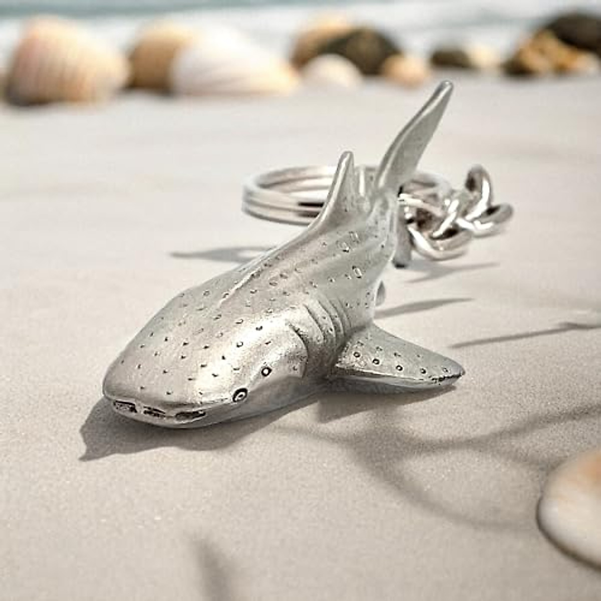Big Blue by Roland St John Whale Shark Keychain for Men and Women -Whale Shark Keychain Charm, Gifts for Shark Lovers, Realistic Pewter Keyring, Sea Life Key Chain, Scuba Diving Gifts