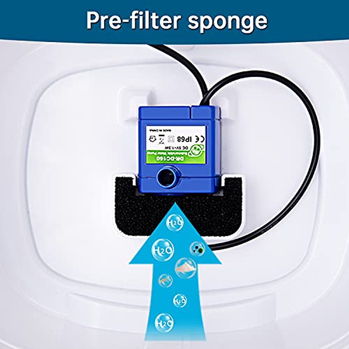 Cat Water Fountain Filter,Cat Fountain Filters Replacement Filters for 84oz/2.5L Automatic Pet Water Fountain Dispenser,Cotton Activated Carbon Water Fountain Filter and Foam Filter (Square 8+4 Pack)