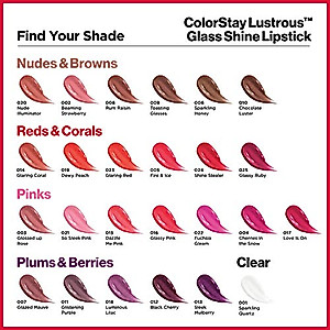 REVLON Super Lustrous Glass Shine Lipstick, Flawless Moisturizing Lip Color with Aloe, Hyaluronic Acid and Rose Quartz, Dazzle Me Pink (015), 0.15 oz