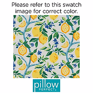 Pillow Perfect Outdoor/Indoor Lemon Tree Round Corner Chair Cushion, 1 Count (Pack of 1), Yellow