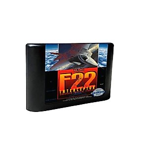 Royal Retro F-22 Interceptor - Advanced Tactical Fighter - USA Label Flashkit MD Card for Sega Genesis Megadrive Video Game Console (Region Free)