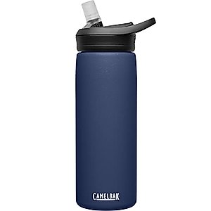 CamelBak eddy+ Water Bottle with Straw 20 oz - Insulated Stainless Steel, Navy