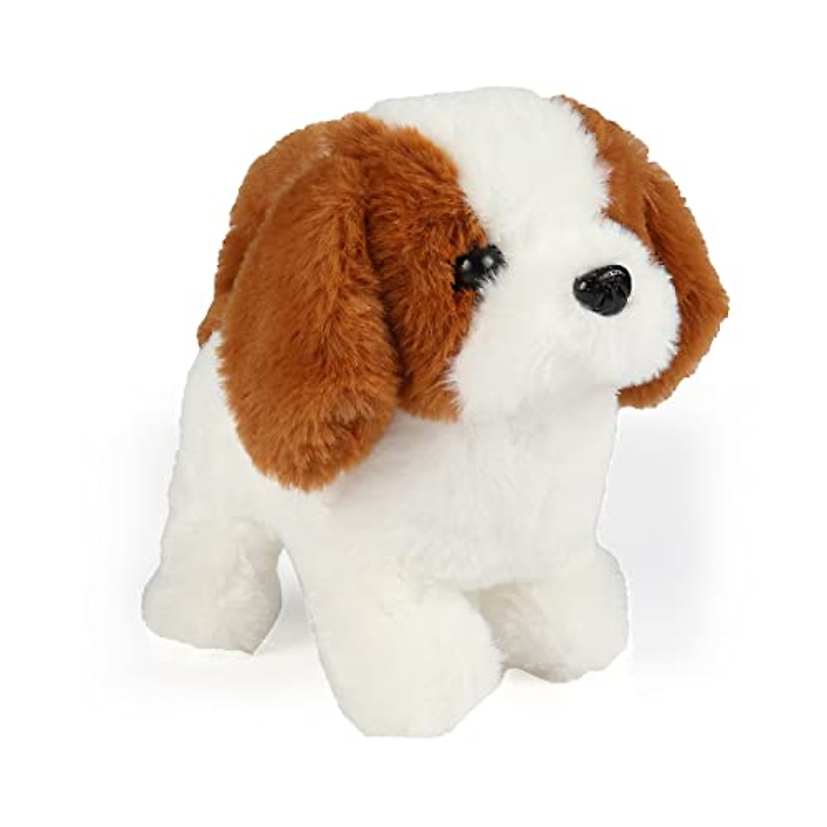 Super JAKES Fake Dog,Plush Toy Puppy,Electronic Interactive Pet Dog - Walking, Barking, Tail Wagging, Stretching Companion Animal for Kids,Barking Dog Toy(Saint Bernard)
