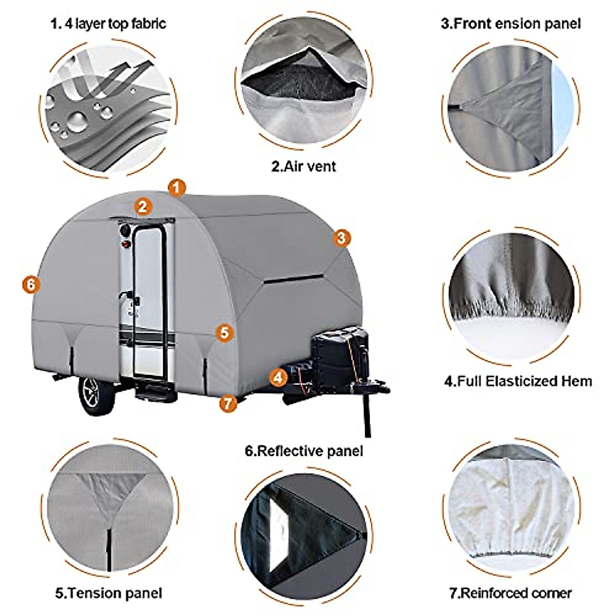 Leader Accessories Travel Trailer Cover R-Pod Cover RV Cover, Fits RP-151 (Model 1- Up to 13'7"L)