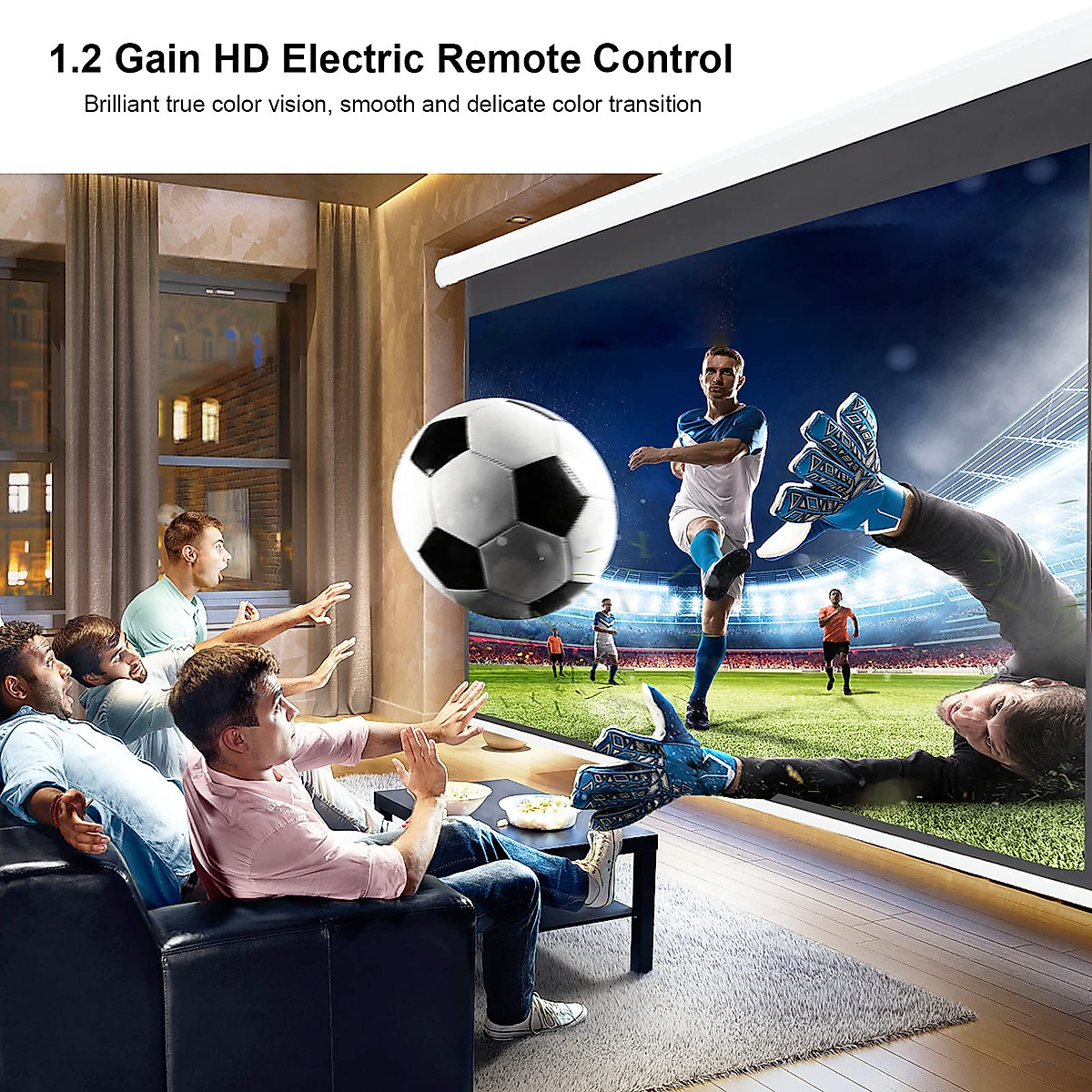 YODOLLA Motorized Projector Screen 84",16:9 4K HD Electric Projector Screen Wall Mounted Ceiling Automatic Retractable Movie Screen for Indoor Outdoor