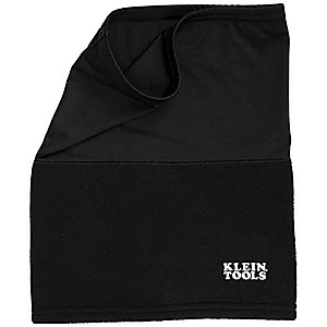 Klein Tools 60466 Neck and Face Warming Gaiter, Double-Layered Half-Band, Black, One Size fits Most