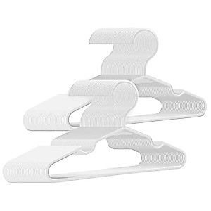 trusir Kids Hangers 60 Pack - 11. 5 Inch White Hangers for Closet - Toddler Hangers for Clost & Child Clothes for Clost - Ideal for Baby Standard Use (White)