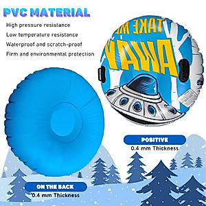 Snow Tube, Inflatable Snow Sled for Kids and Adults, Heavy Duty Snow Tube Made by Thickening Material of 0.6mm,Snow Toys for Kids Outdoor (Ski boat)