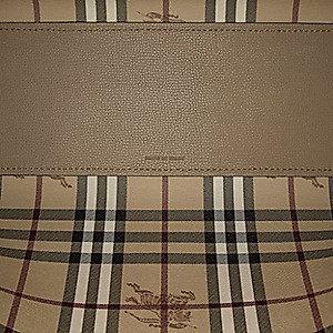 Burberry Women's Medium Reversible Handbag in Haymarket Check Camel